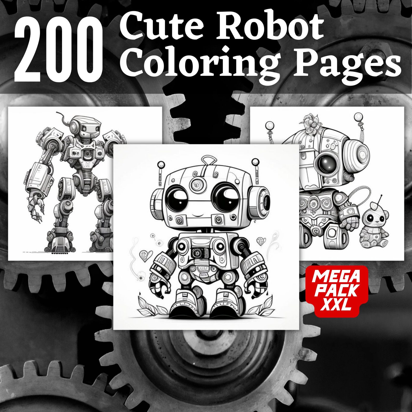 200 Cute Robot Coloring Pages Printable Coloring Book Coloring Pages ...
