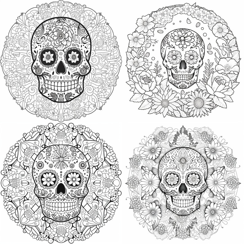 40 Sugar Skull Coloring Pages | Printable Coloring Book | Coloring ...