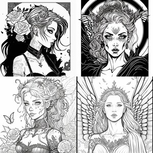 100 Woman Fantasy Coloring Pages | Printable Coloring Book | Coloring ...