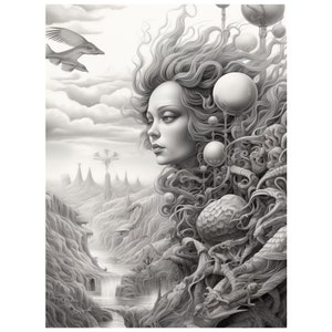 150 Surrealism Coloring Pages | Printable Fantasy Art (digital Download ...