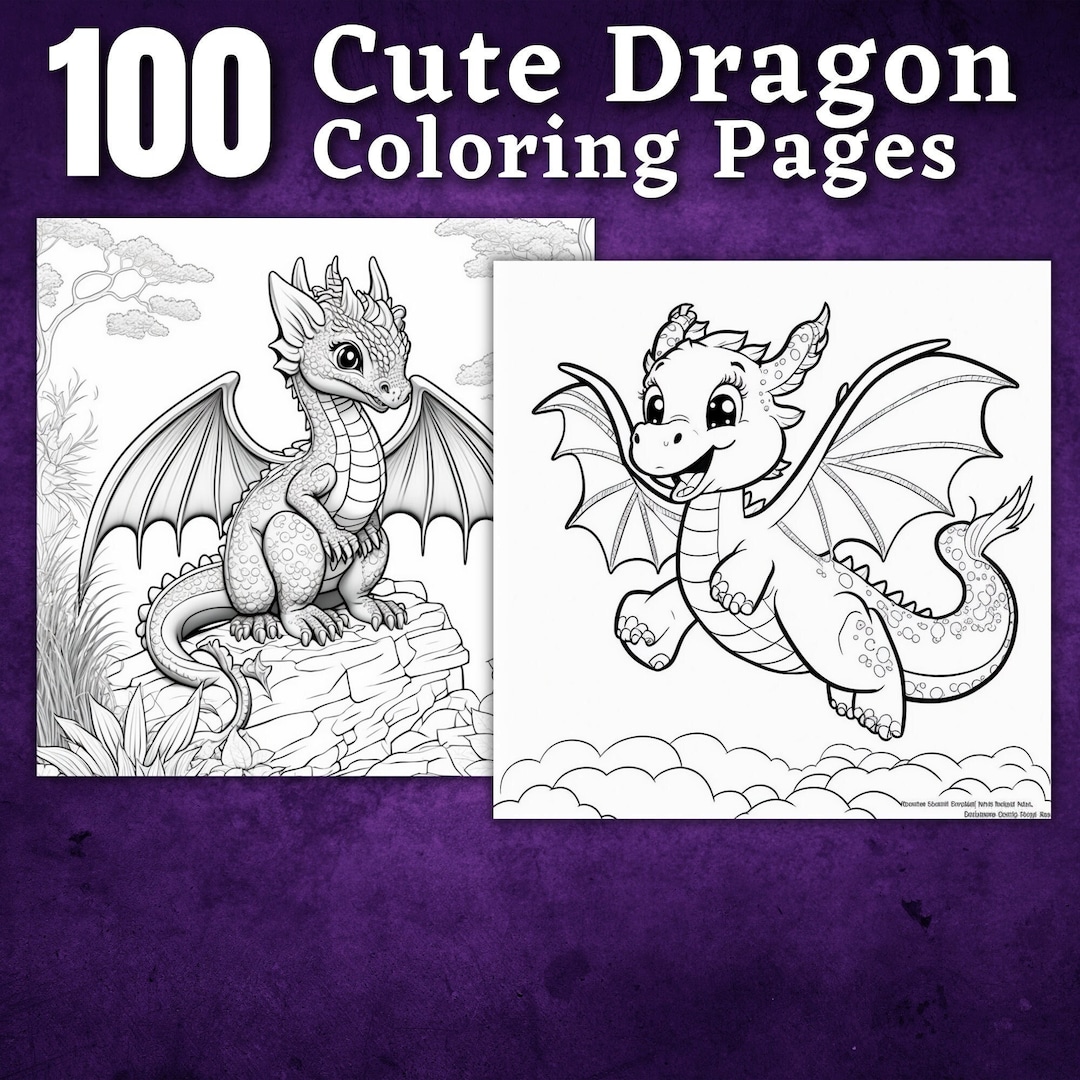 100 Cute Dragon Coloring Pages | Printable Coloring Book | Coloring ...