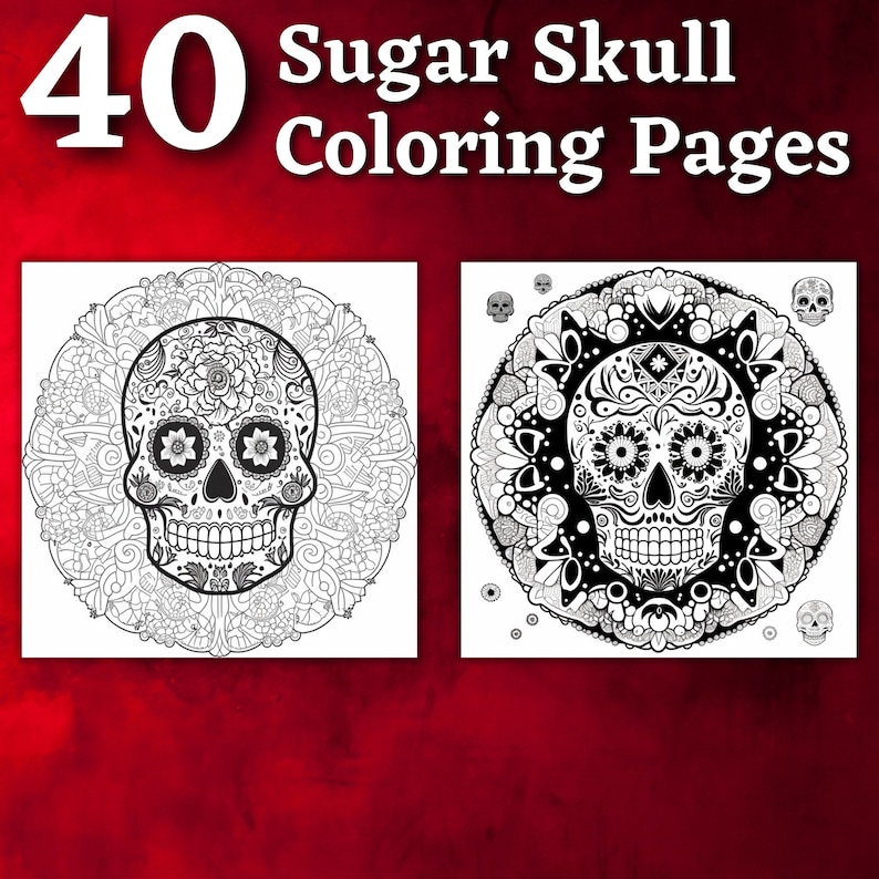40 Sugar Skull Coloring Pages | Printable Coloring Book | Coloring ...