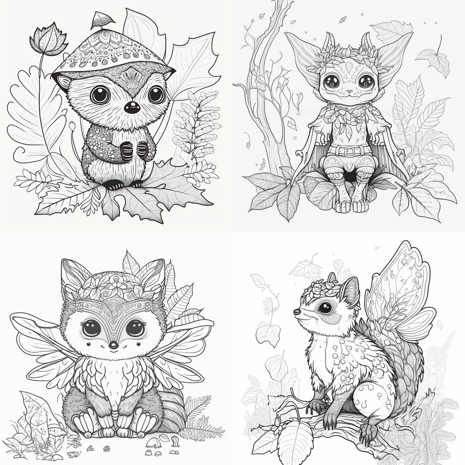 40 Fantasy Animal Coloring Pages Printable Coloring Book - Etsy