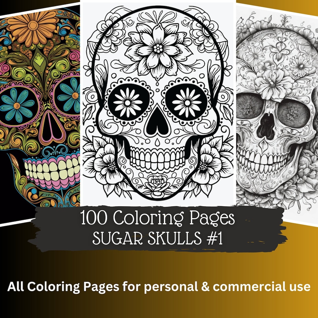 100 Sugar Skulls Coloring Pages | Printable Coloring Book Halloween ...