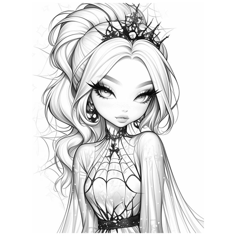 100 Spooky Princess Coloring Pages | Halloween Printable (digital ...