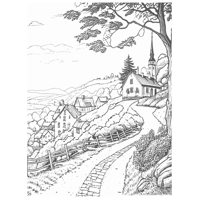 100 Village Coloring Pages | Printable Coloring Book | Coloring Pages ...
