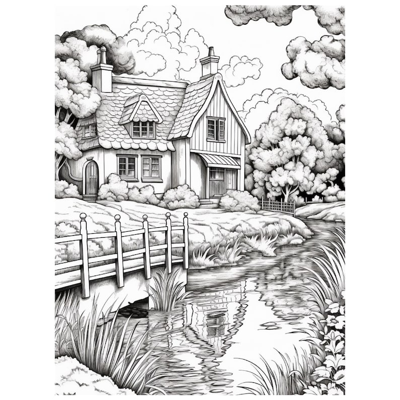 50 Beautiful Houses Coloring Pages Cute | Printable Coloring Book ...