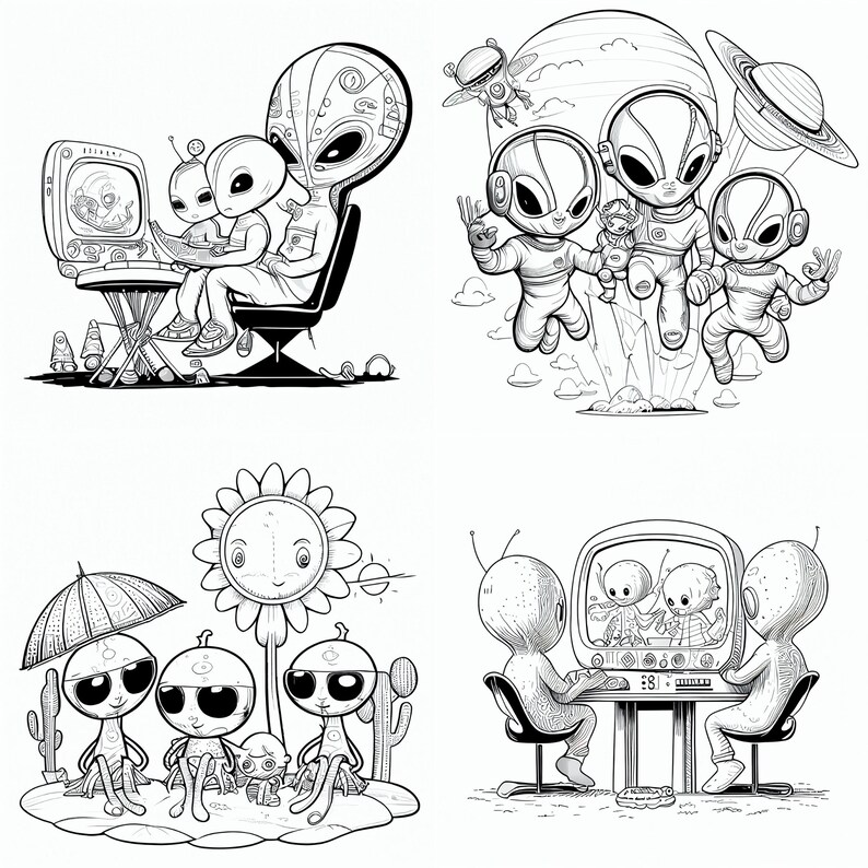 30 Alien Coloring Pages Printable Coloring Book Coloring Pages for ...