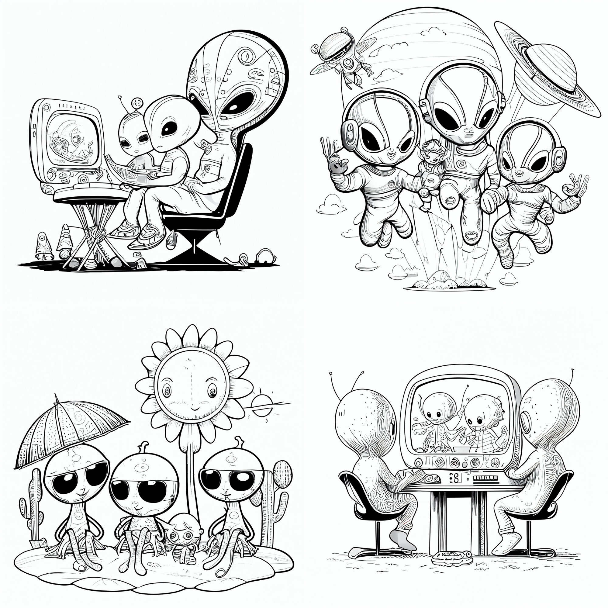 30 Alien Coloring Pages | Fantasy Illustrations (digital Download) - Etsy