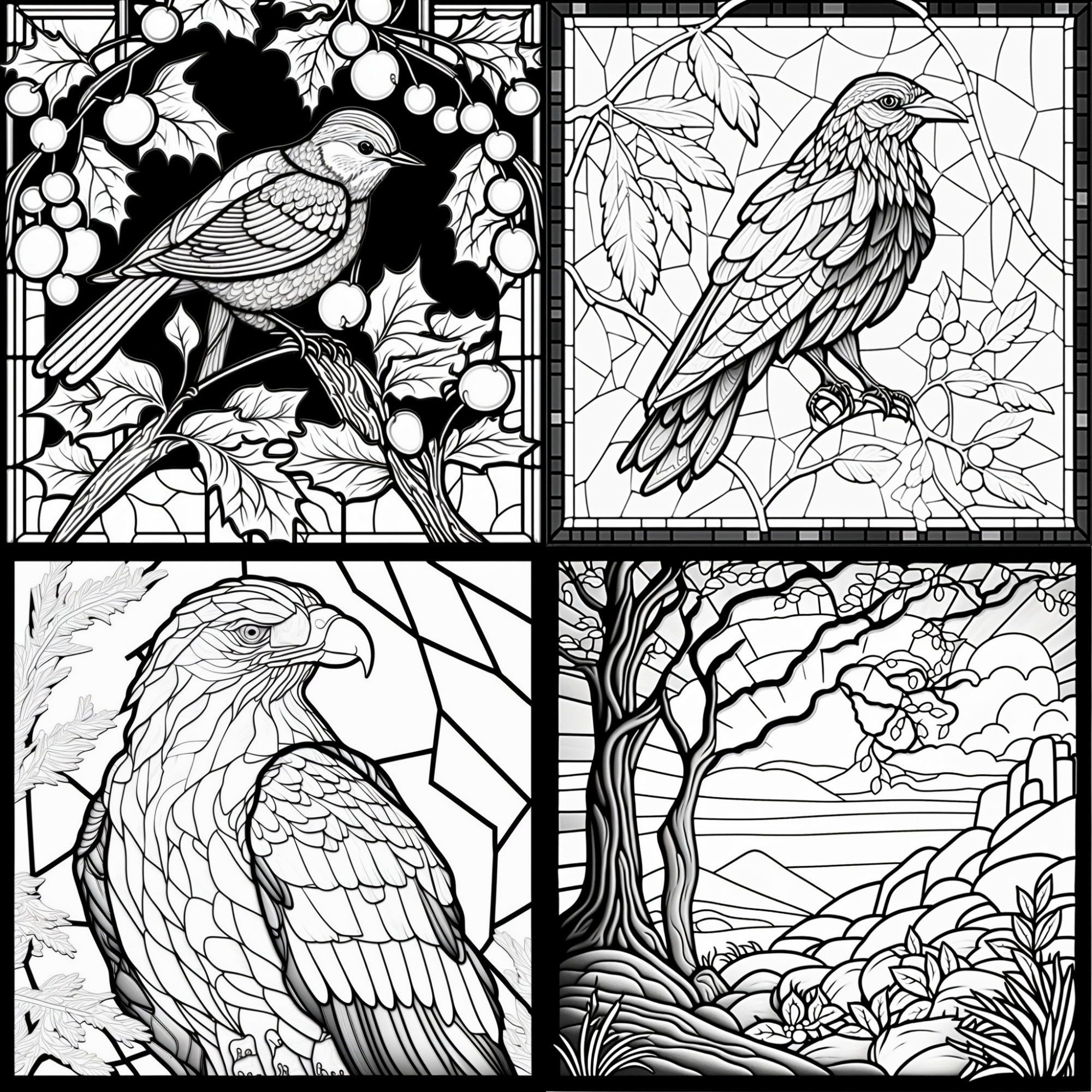 60 Mosaik Animal and Flower Coloring Pages Printable - Etsy