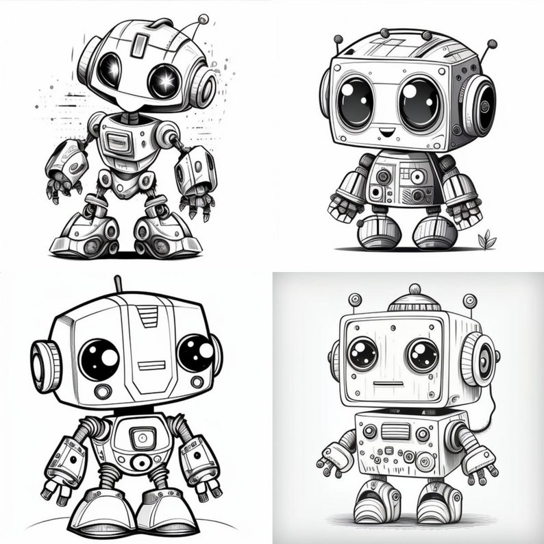 200 Cute Robot Coloring Pages Printable Coloring Book Coloring Pages ...