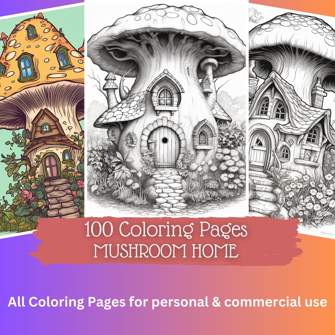 100 Mushroom House Coloring Pages | Printable Coloring Book | Coloring ...
