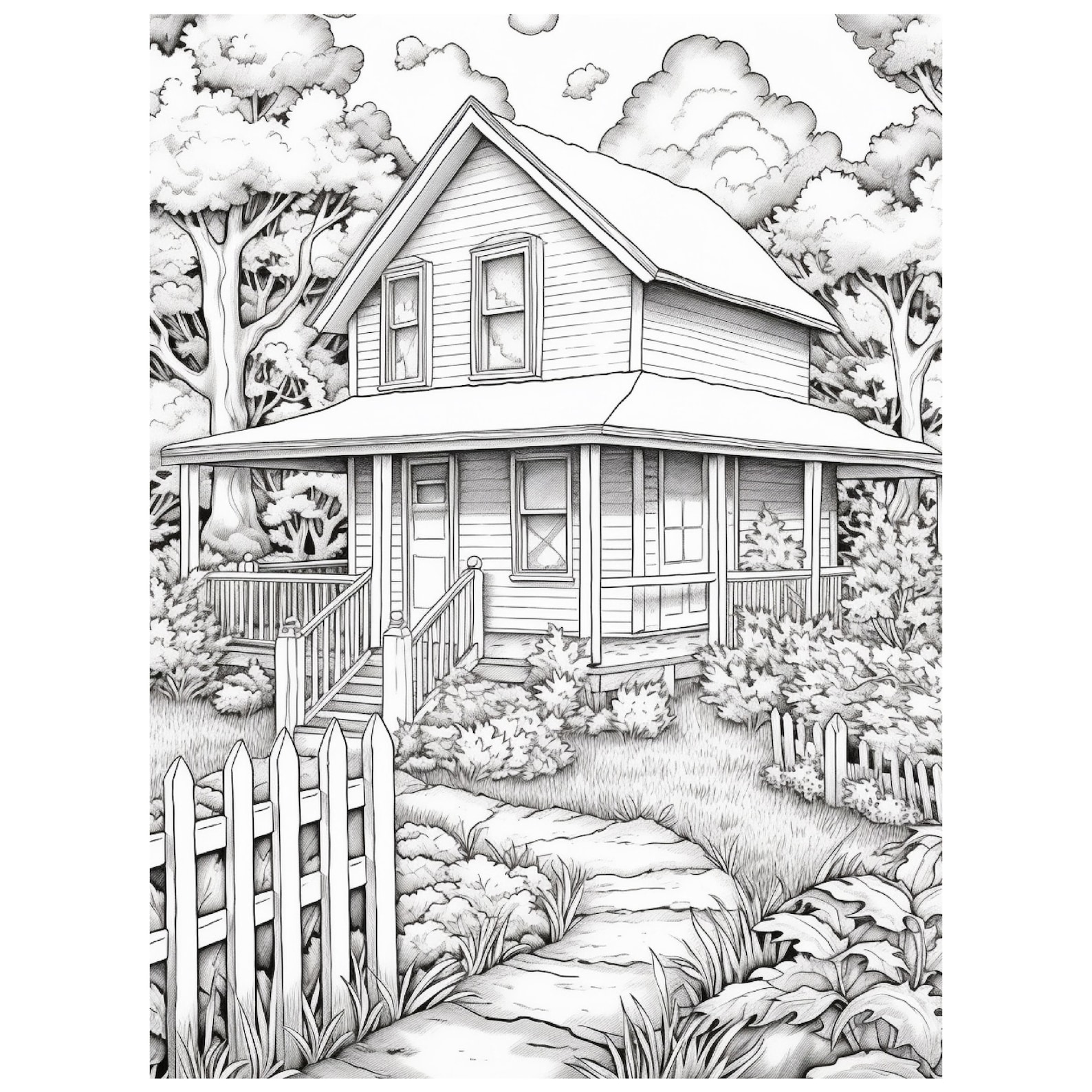 50 Beautiful Houses Coloring Pages Cute Printable Coloring Book ...
