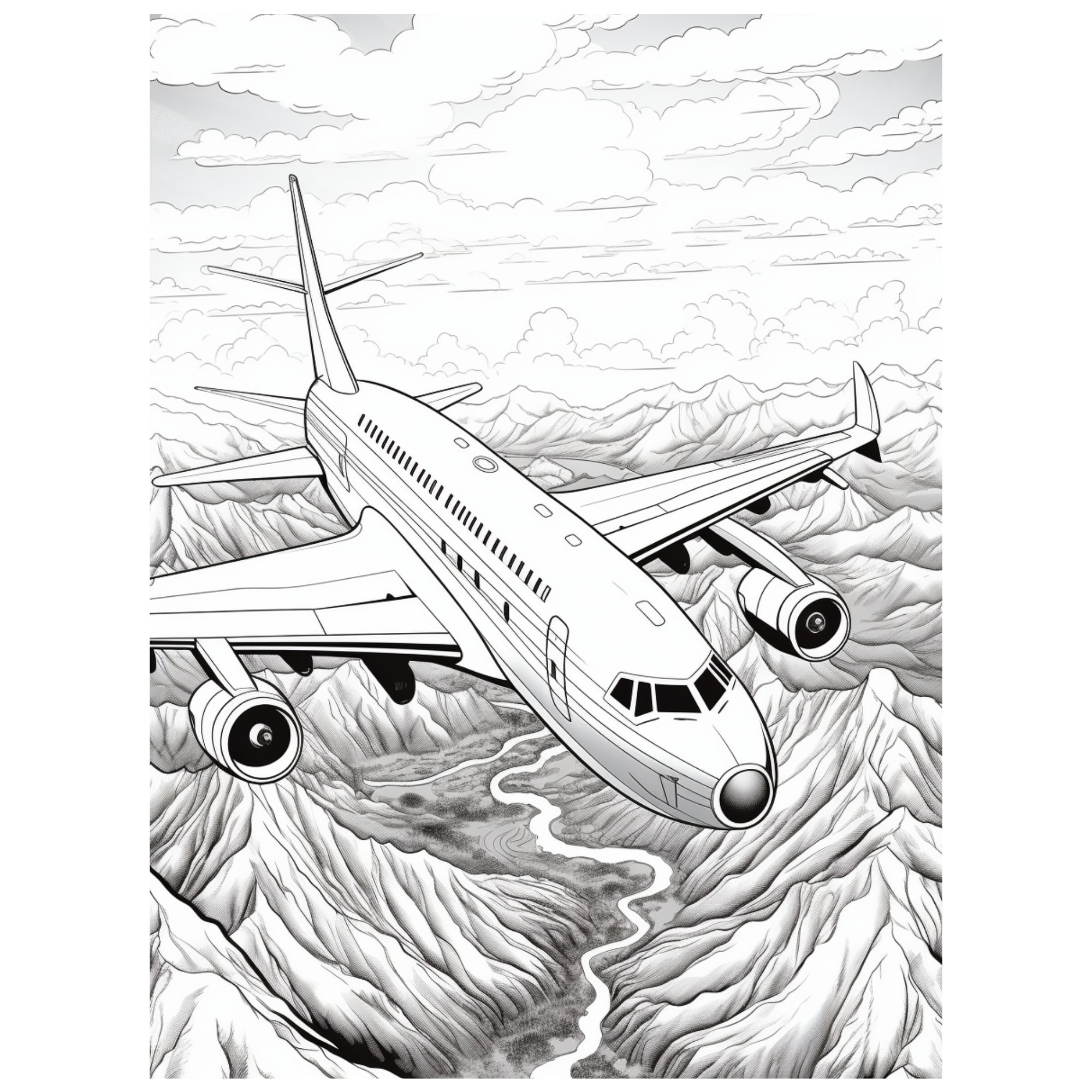 60 Aircraft & Plain Coloring Pages Cute | Printable Coloring Book ...