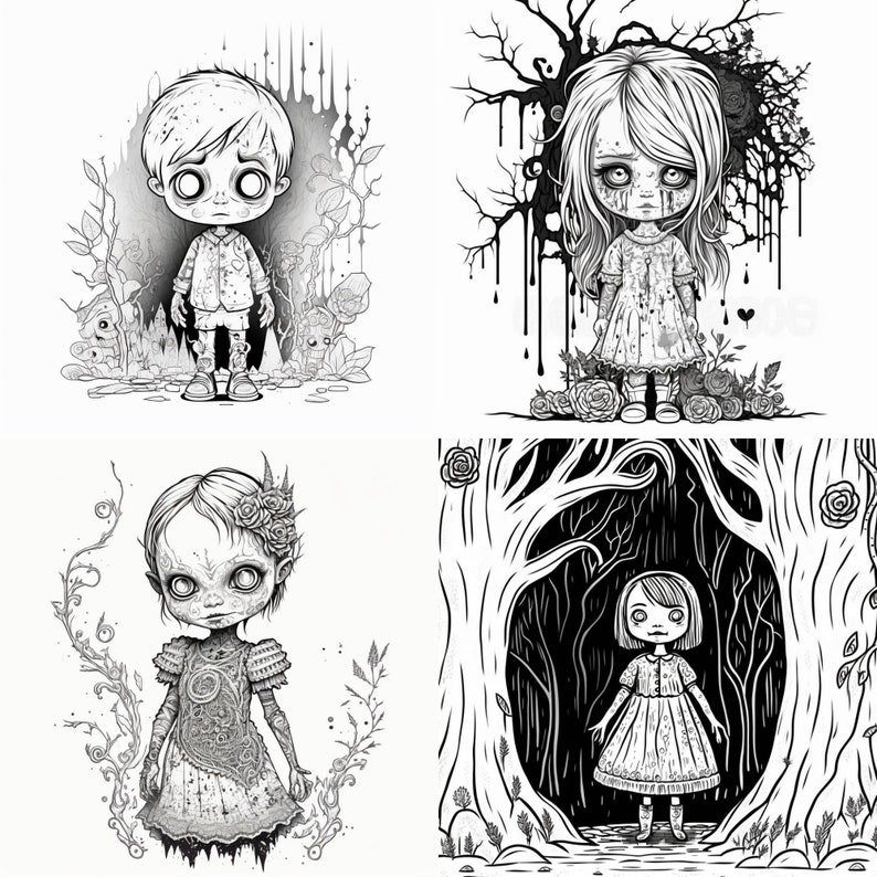 100 Creepy Horror Chibis Coloring Pages Printable Coloring - Etsy UK