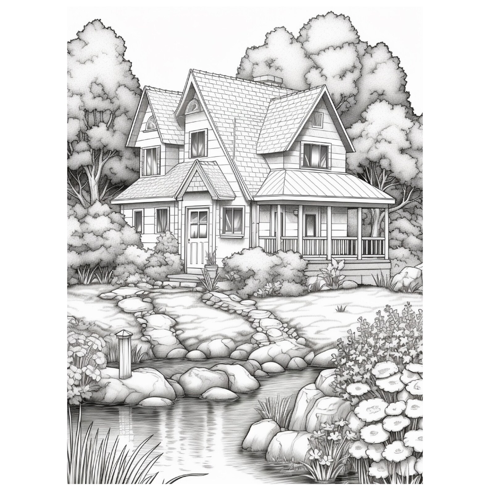50 Beautiful Houses Coloring Pages Cute Printable Coloring Book ...