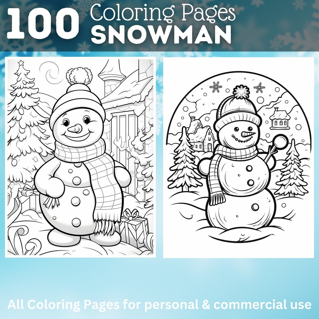 100 Snowman Coloring Pages Christmas | Printable Coloring Book ...
