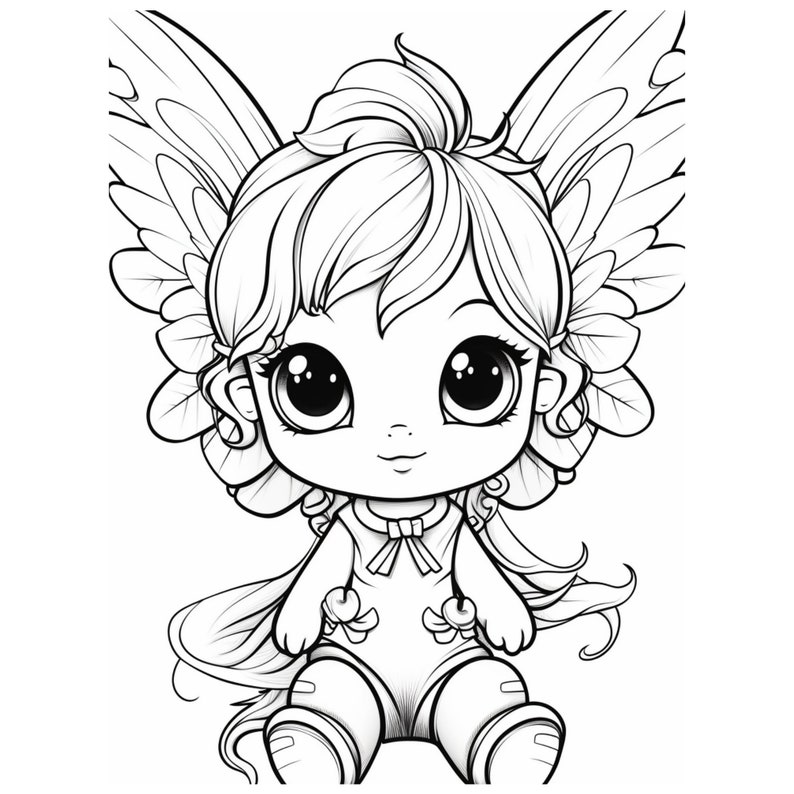 100 Little Fairy Coloring Pages Cute Printable Coloring Book - Etsy