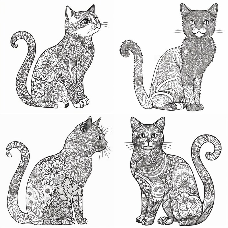 200 Cat Coloring Pages Printable Coloring Book Coloring Pages for Kids ...