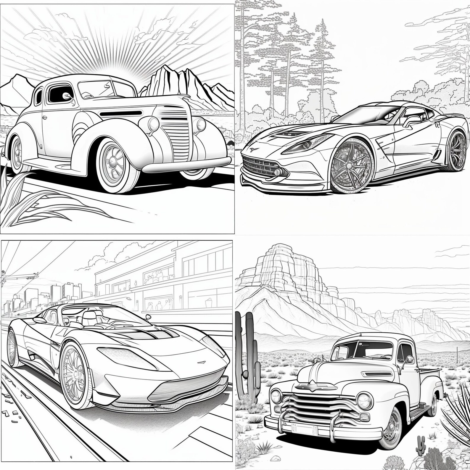 150 Car Coloring Pages | Sport Cars and Oldtimer | Printable Coloring ...
