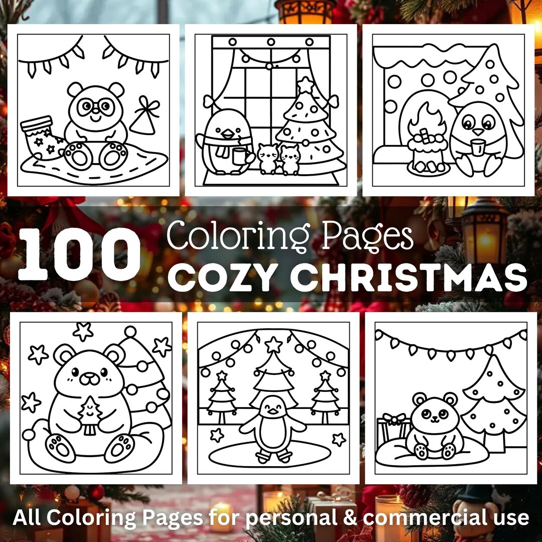 100 Cozy Christmas Coloring Pages | Printable Coloring Book | Preschool ...