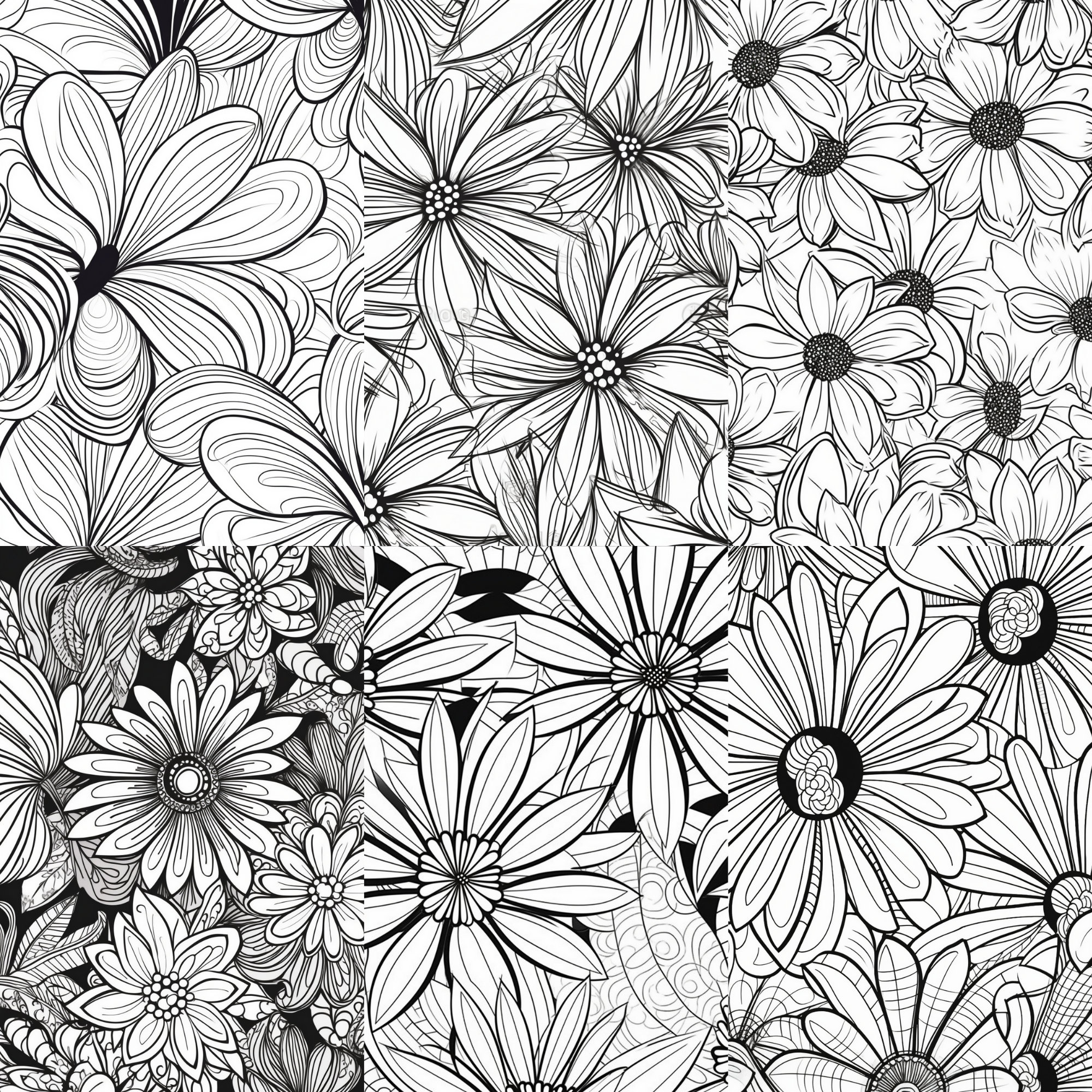 120 Flower Pattern Coloring Pages | Flower Coloring Book | Coloring ...