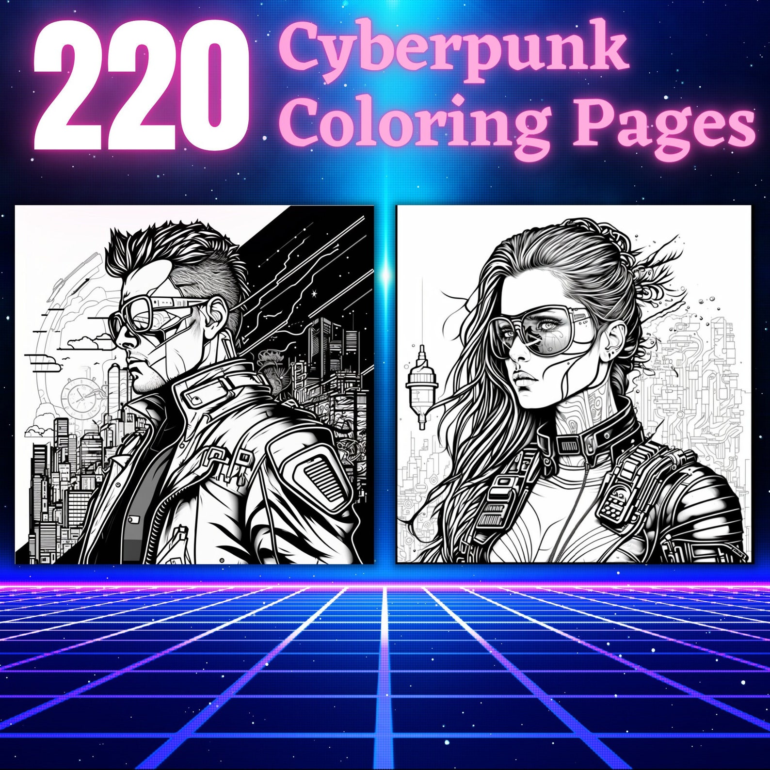 220 Cyberpunk Coloring Pages Printable Coloring Book Coloring Pages for ...