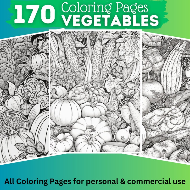 170 Vegetables Coloring Pages Printable Coloring Book Coloring Pages ...
