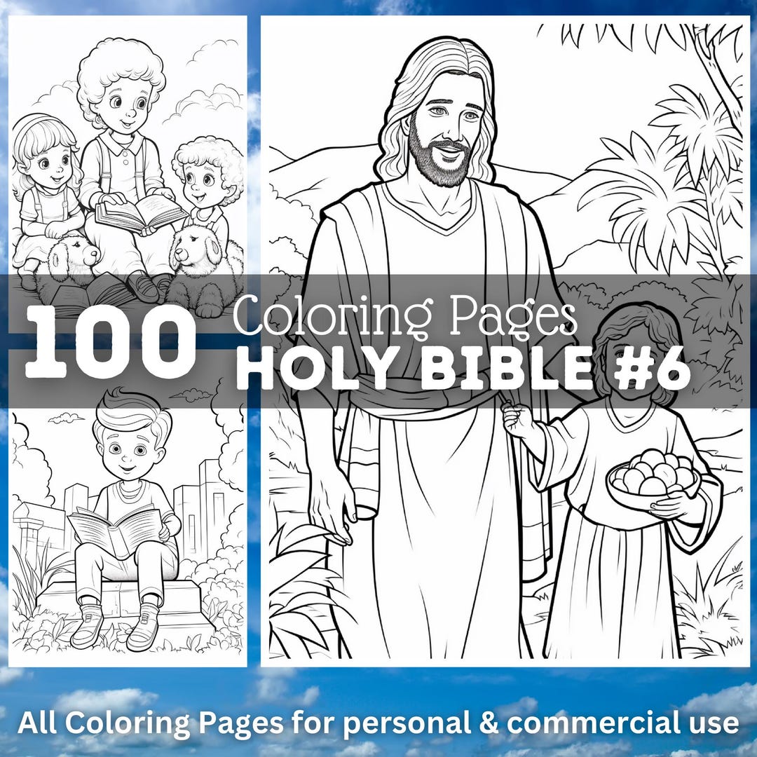 100 Bible Coloring Pages | Christian Printable Coloring Book | Coloring ...