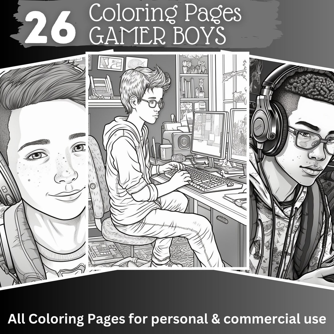 26 Gamer Boy Coloring Pages | Printable Coloring Book | Coloring Pages ...