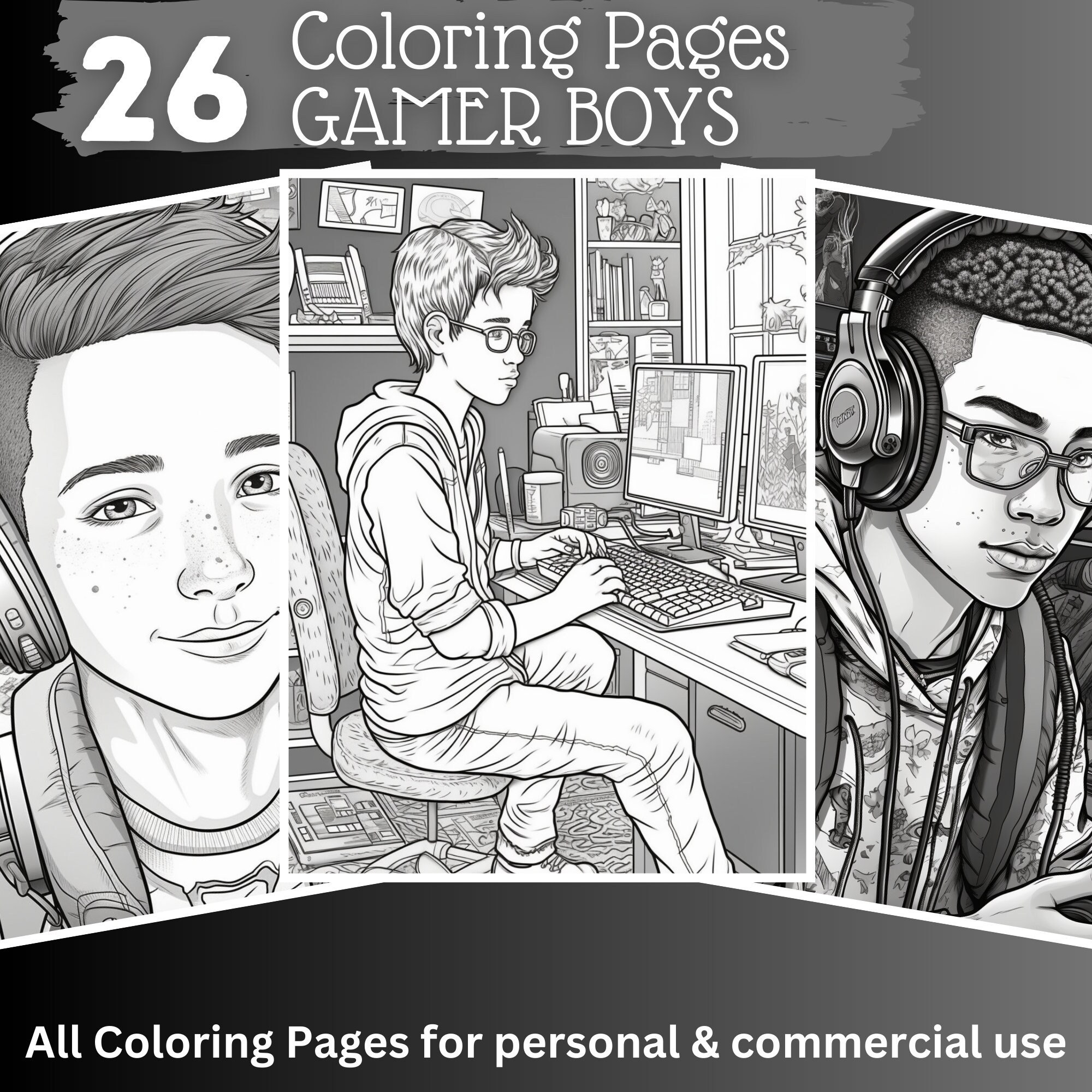 26 Gamer Boy Coloring Pages | Printable Coloring Book | Coloring Pages ...
