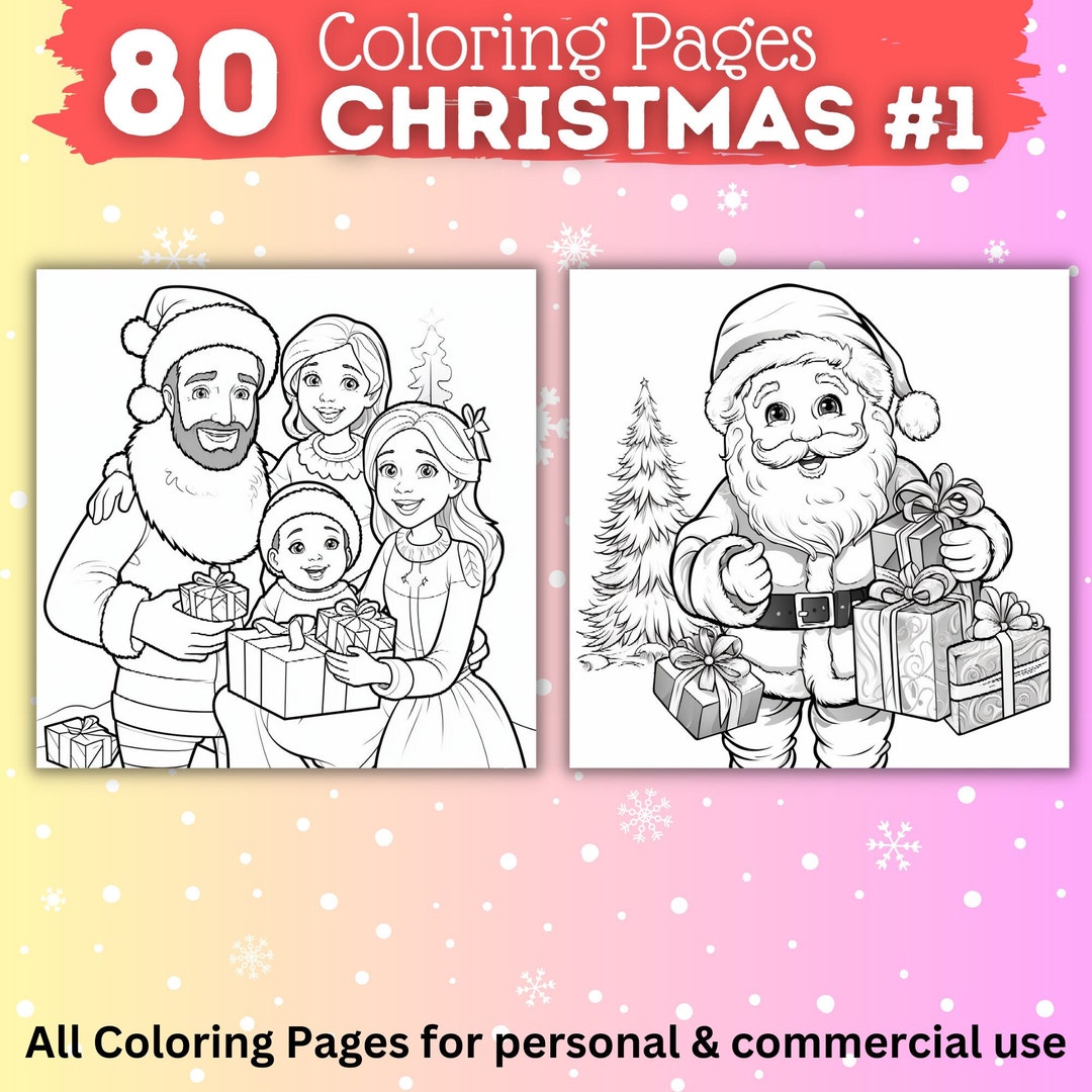 80 Christmas Coloring Pages | Printable Coloring Book | Coloring Pages ...