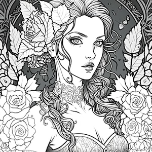 100 Woman Fantasy Coloring Pages | Printable Coloring Book | Coloring ...