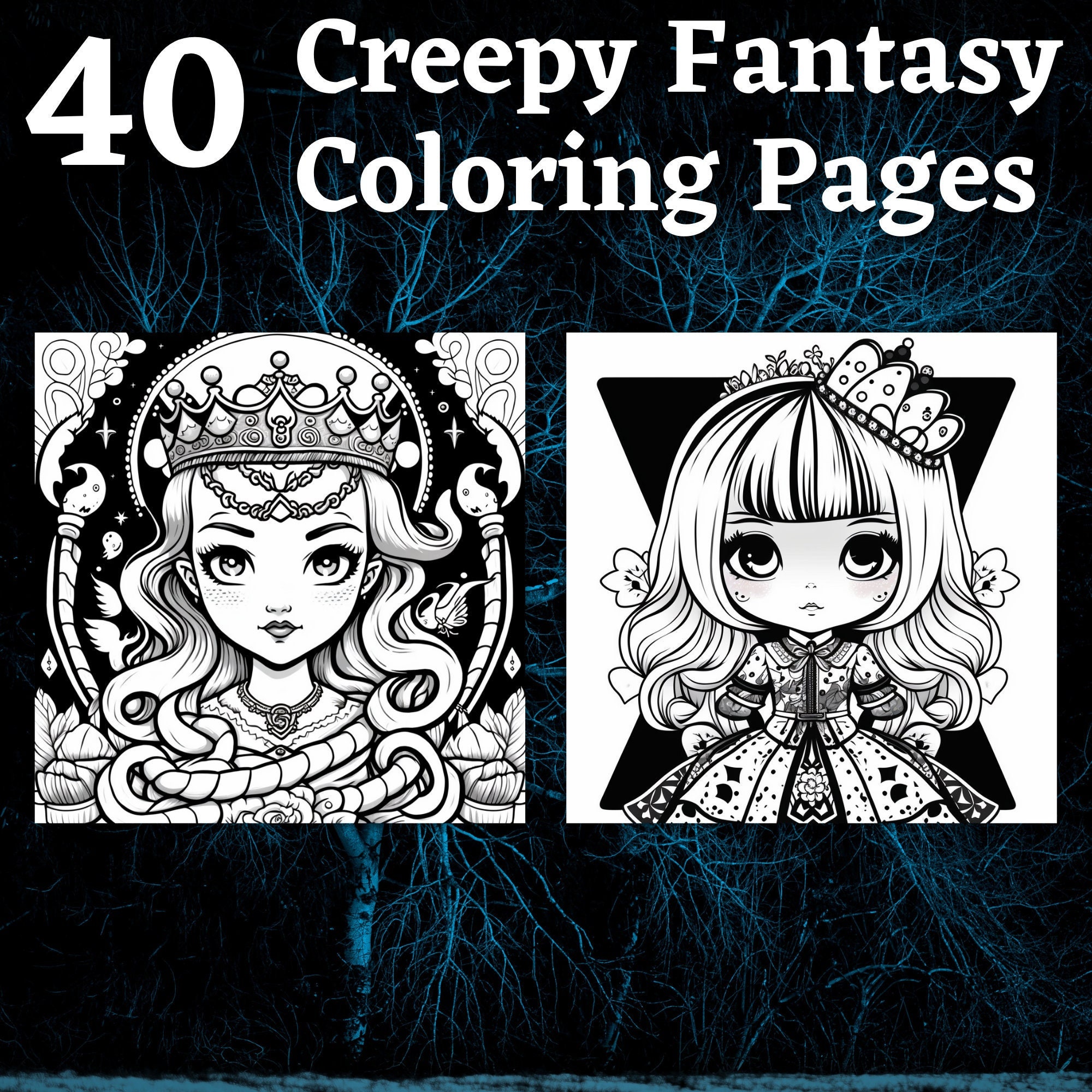 40 Creepy Kawaii Coloring Pages Printable Coloring Book Coloring Pages ...