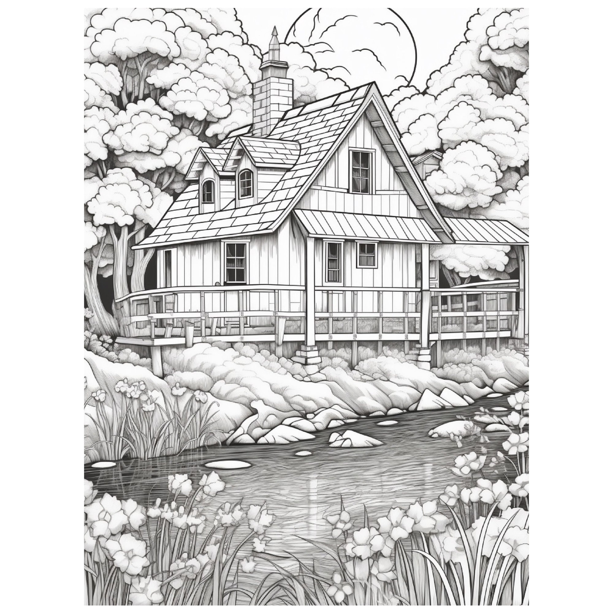 50 Beautiful Houses Coloring Pages Cute | Printable Coloring Book ...