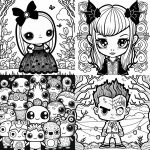 40 Creepy Kawaii Coloring Pages | Printable Coloring Book | Coloring ...