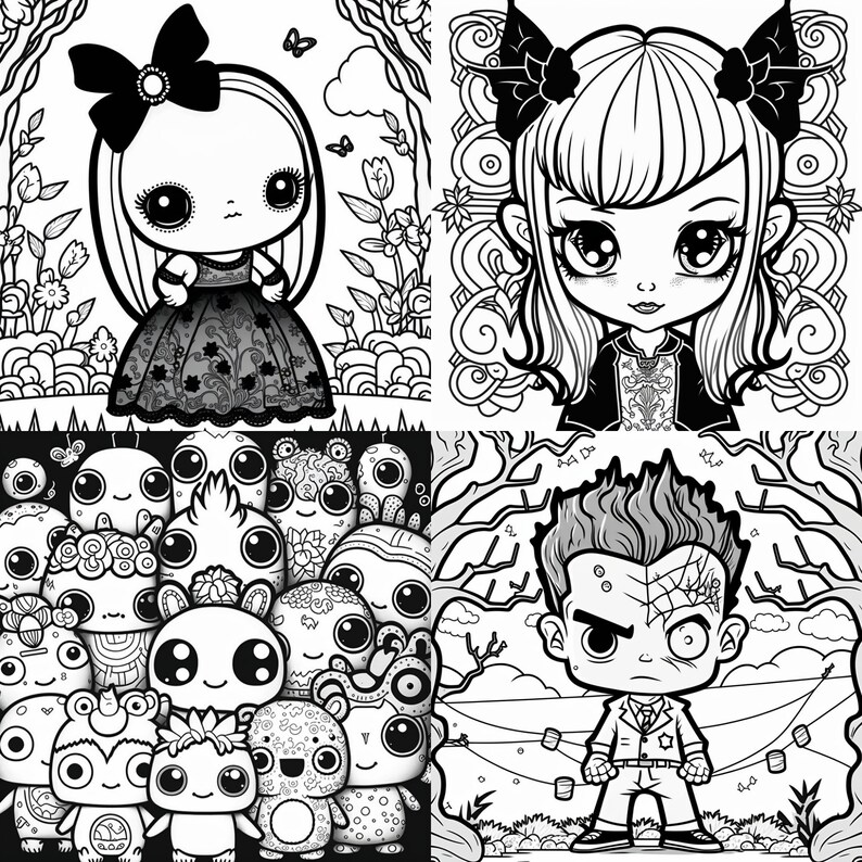 40 Creepy Kawaii Coloring Pages Printable Coloring Book Coloring Pages ...