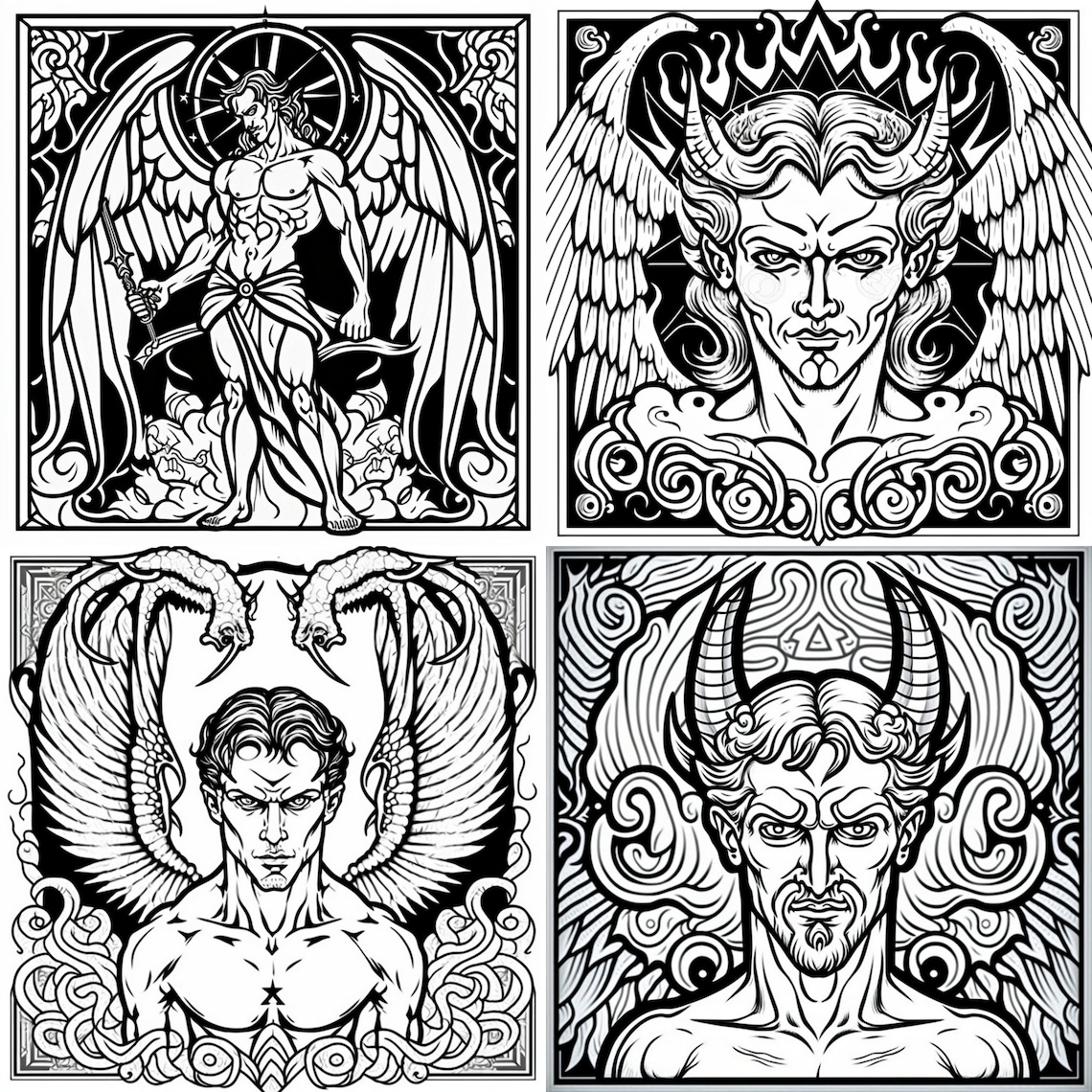 130 Demonic Coloring Pages Printable Coloring Book - Etsy
