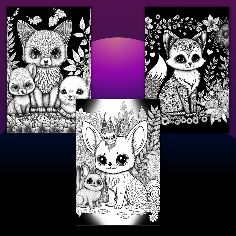 50 Cute Animal Coloring Pages Cute Printable Coloring Book Coloring ...