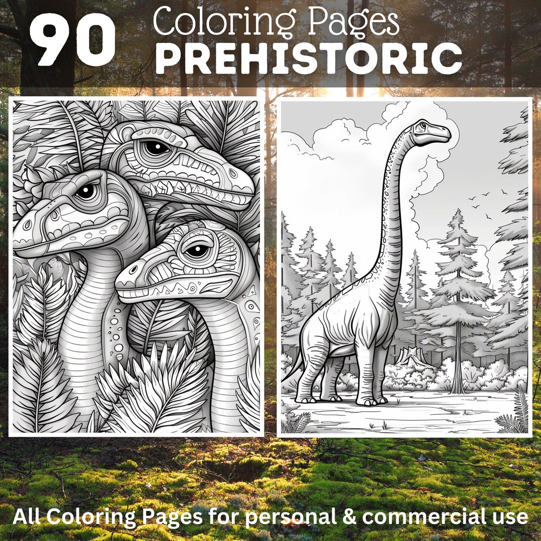 90 Prehistoric Coloring Pages | Printable Coloring Book Dinosaur ...