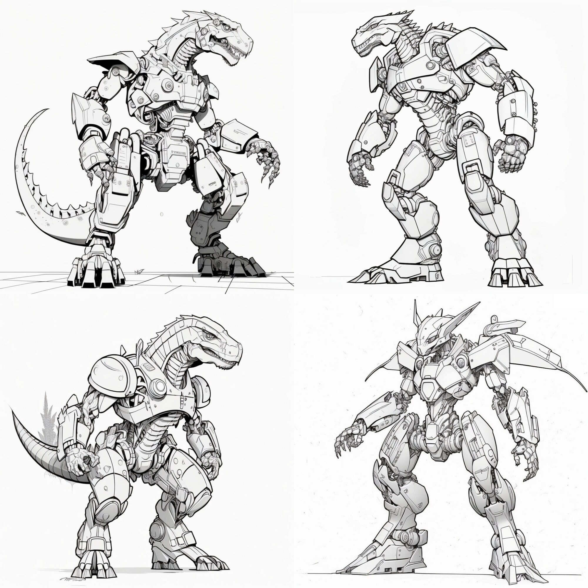 100 Cyber Dinosaur Coloring Pages Printable Coloring Book - Etsy