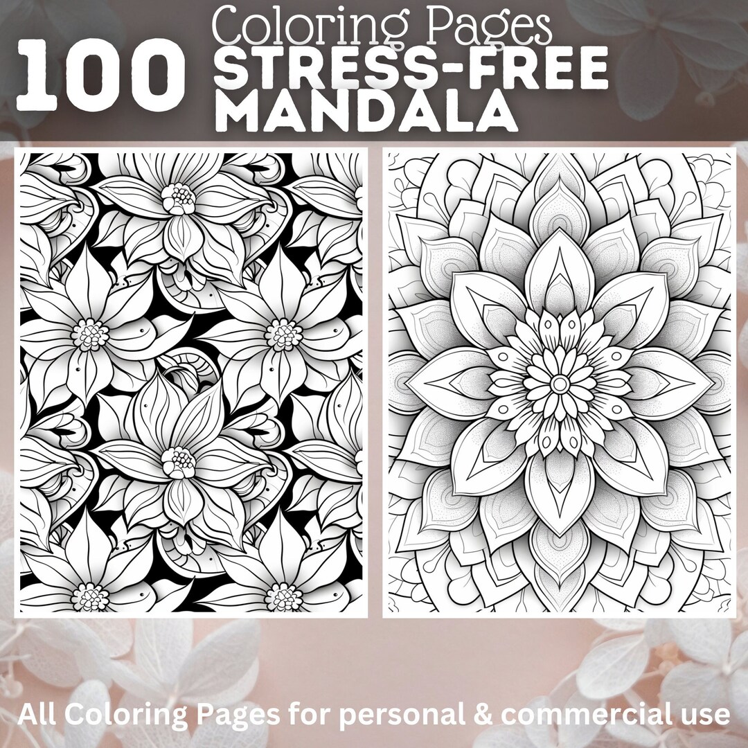 100 Mandala Anti Stress Coloring Pages | Printable Coloring Book ...