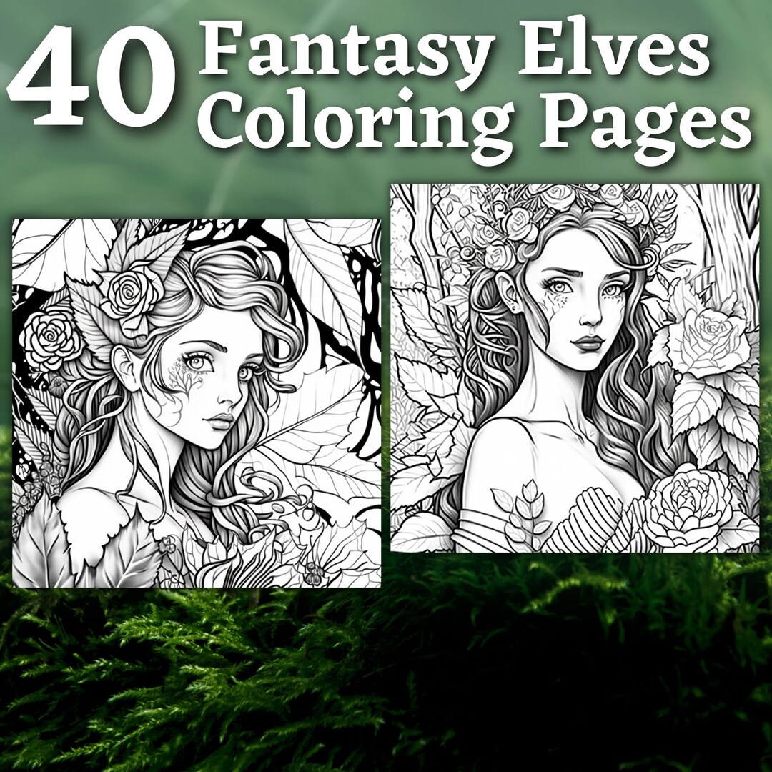 40 Fantasy Elves Coloring Pages | Printable Coloring Book | Coloring ...