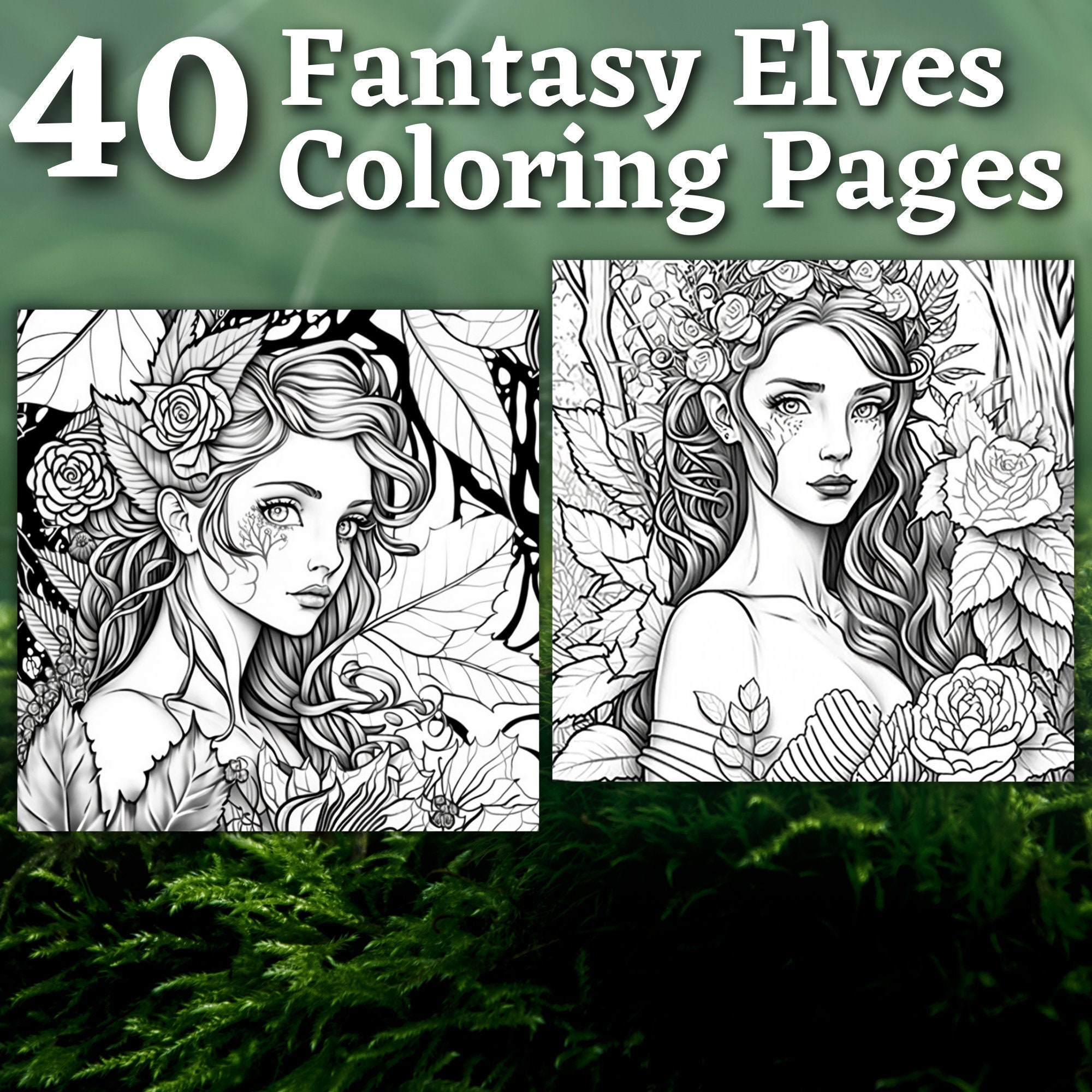 40 Fantasy Elves Coloring Pages | Printable Coloring Book | Coloring ...