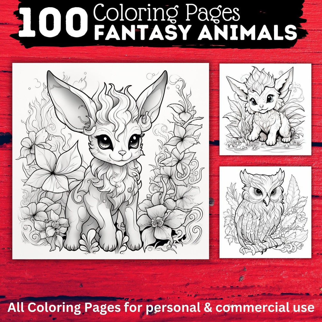 100 Fantasy Animals Coloring Pages | Printable Coloring Book | Coloring ...