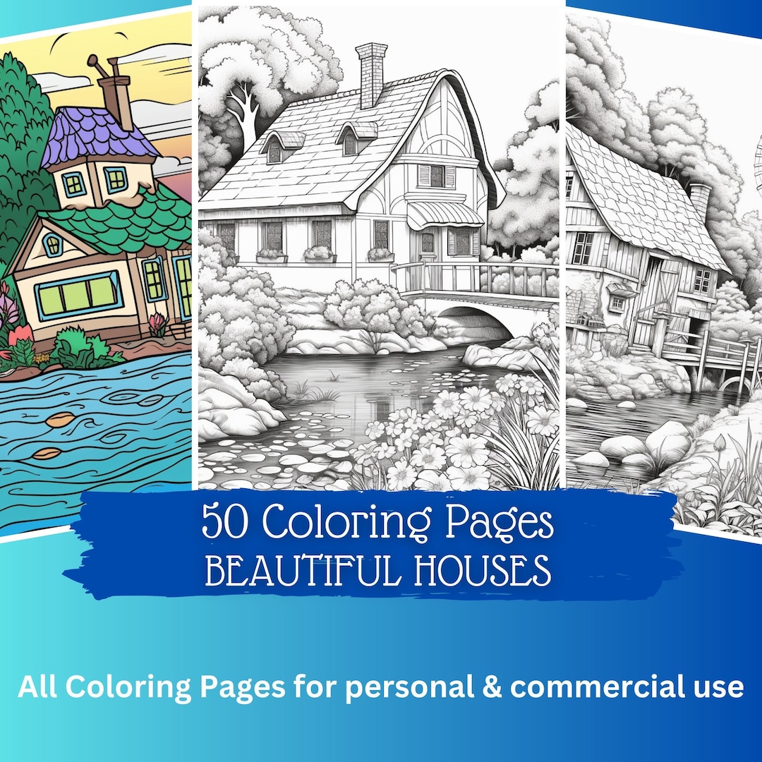 50 Beautiful Houses Coloring Pages Cute | Printable Coloring Book ...