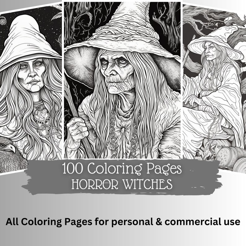 100 Horror Witches Coloring Pages Cute | Printable Coloring Book ...