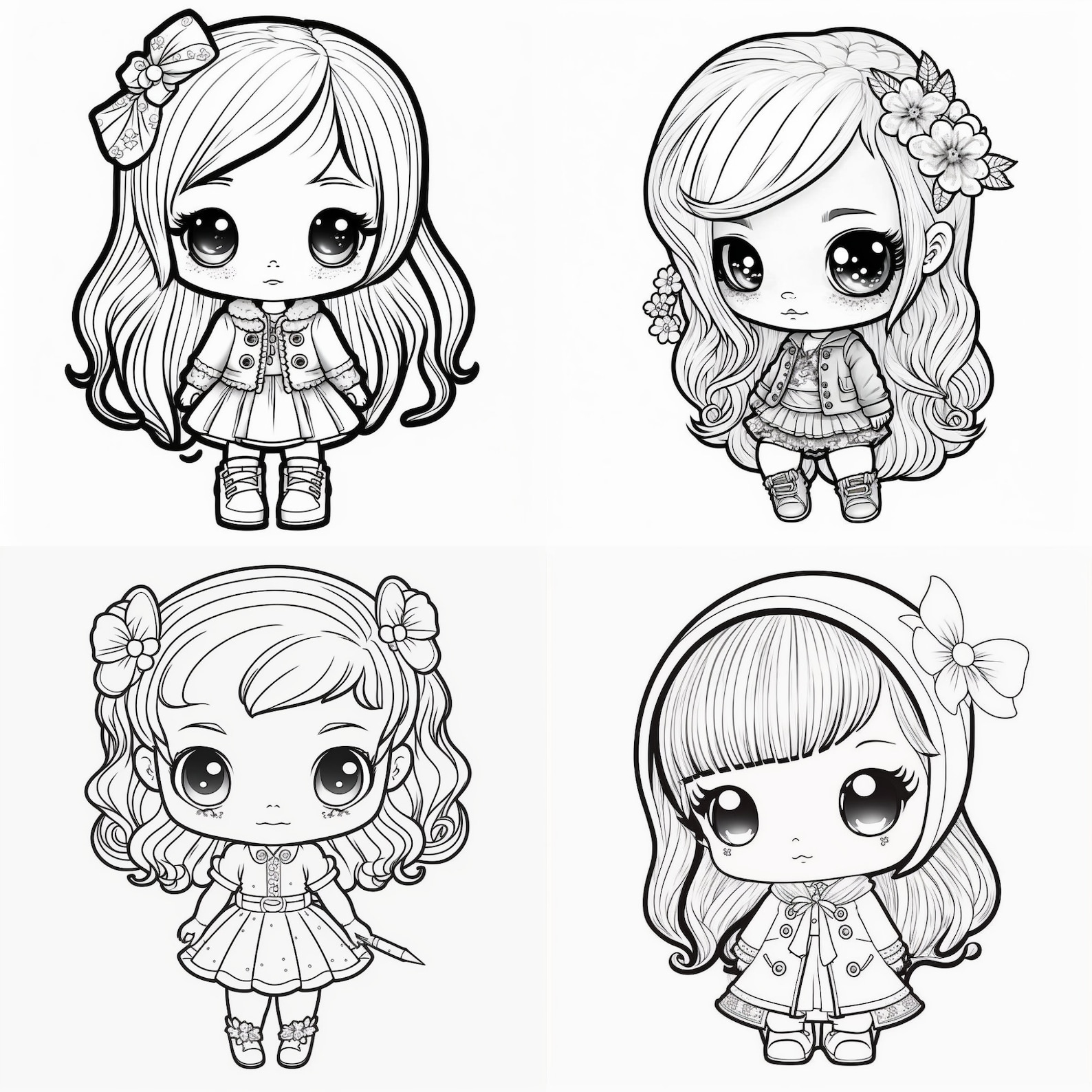 100 Chibi Coloring Pages Printable Coloring Book Coloring Pages for ...