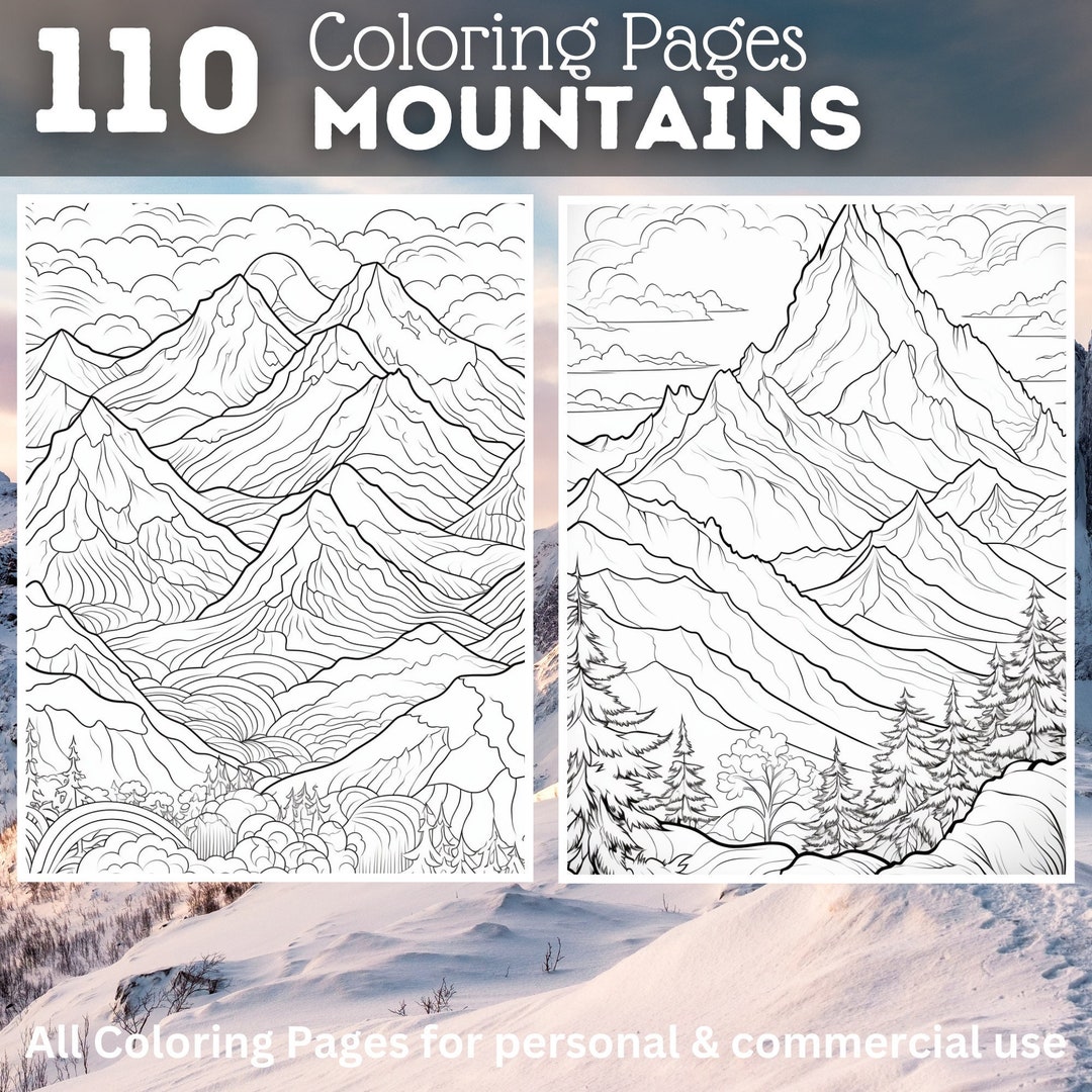110 Mountains Coloring Pages | Printable Coloring Book | Coloring Pages ...