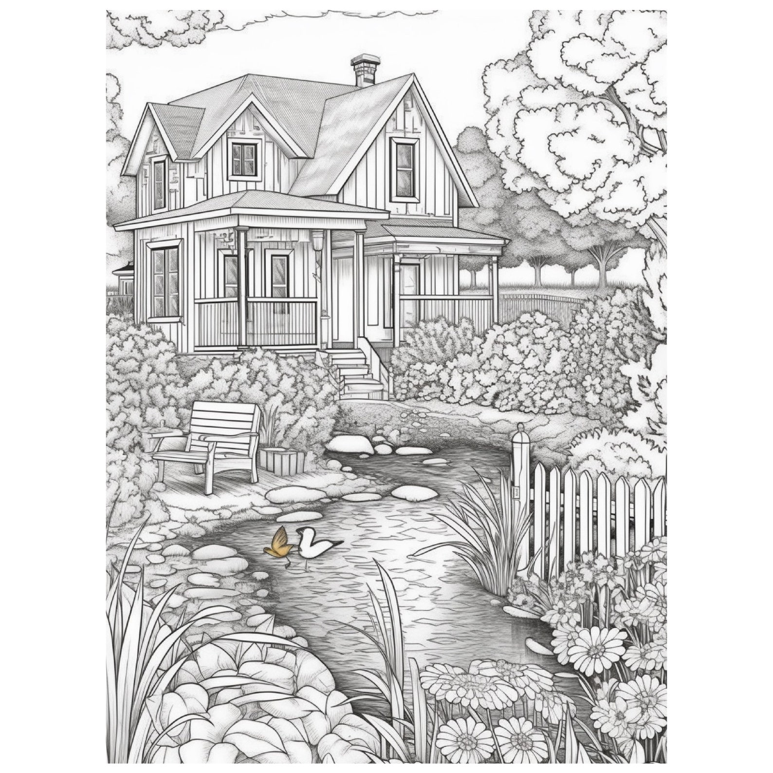 50 Beautiful Houses Coloring Pages Cute Printable Coloring Book ...
